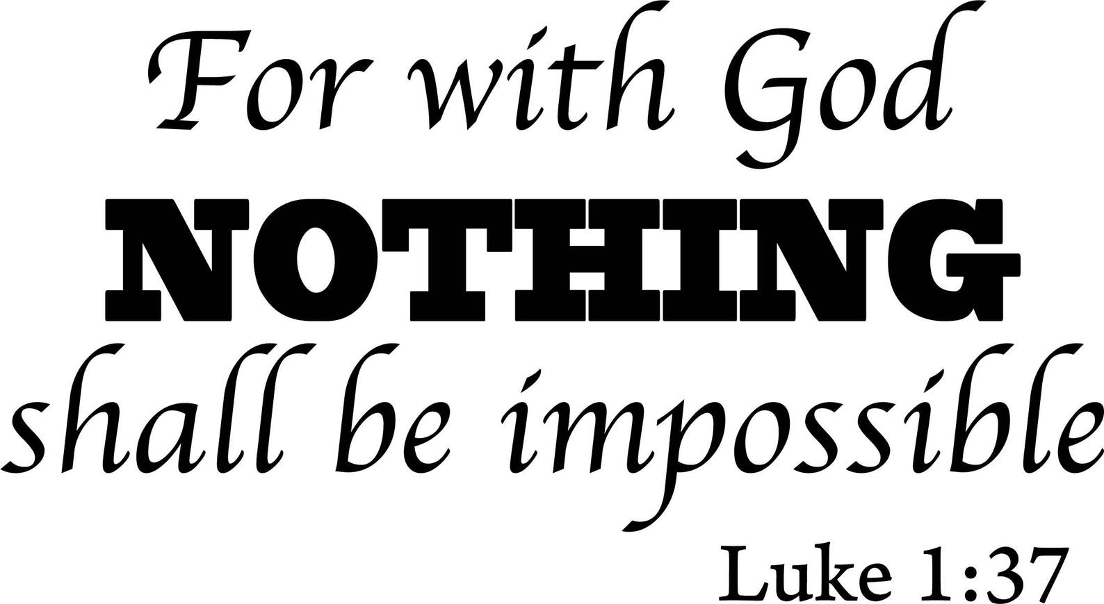 Christian Bible Quote Luke 1 37 Printable Wall Art - Etsy