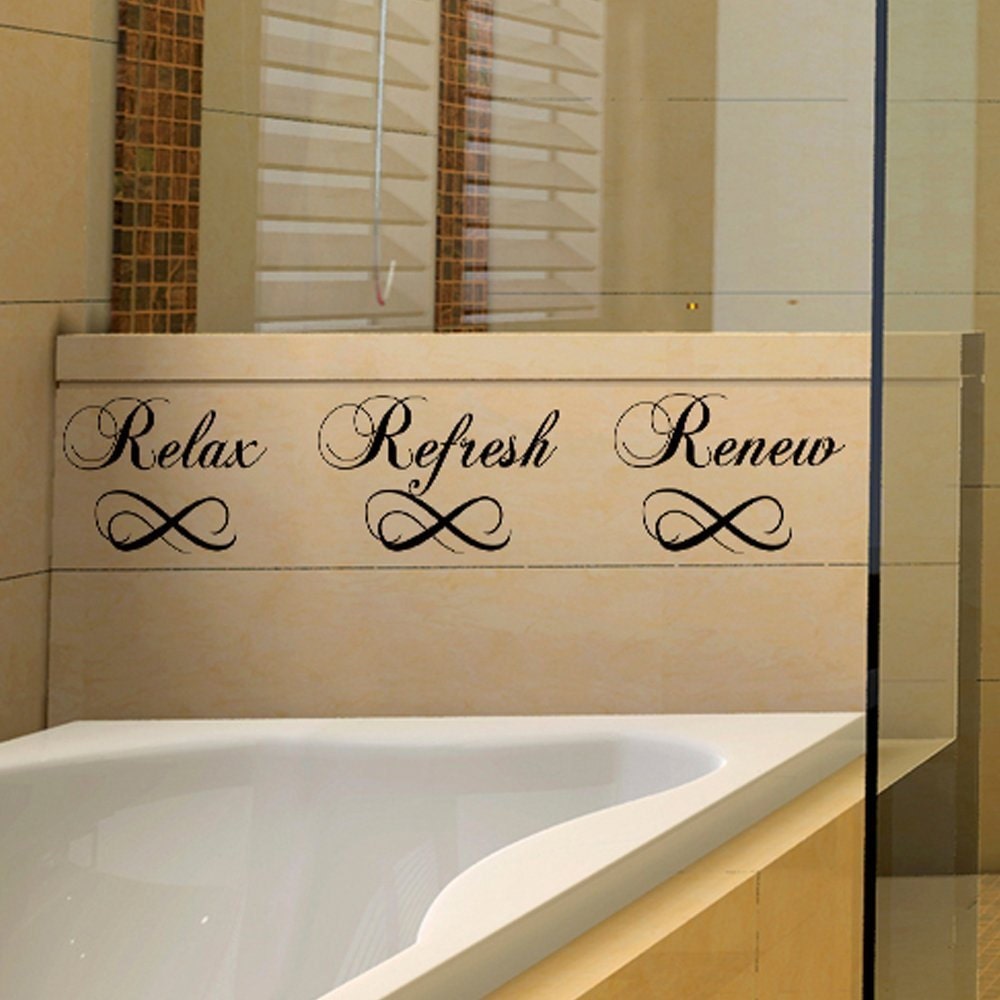 Relax Refresh Renew Bathroom Wall Decal - Etsy