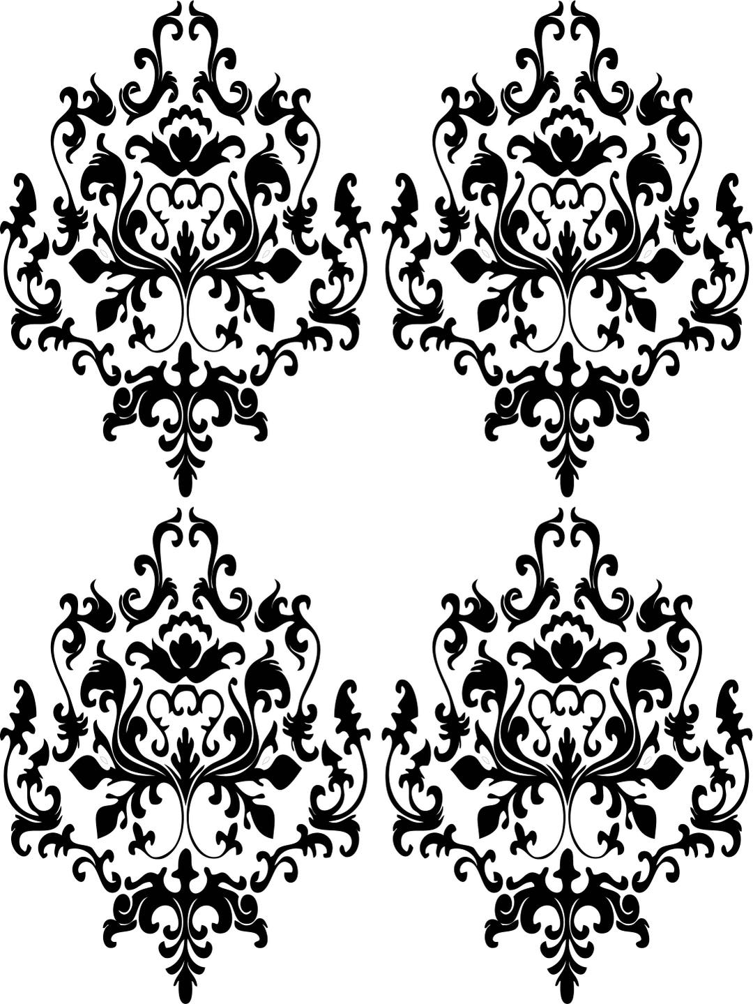 4 BAROQUE PATTERN Printable Wall Art - Etsy