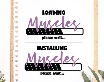 Muscles Loading Please Wait SVG Workout Quote Svg Clipart - Etsy Canada