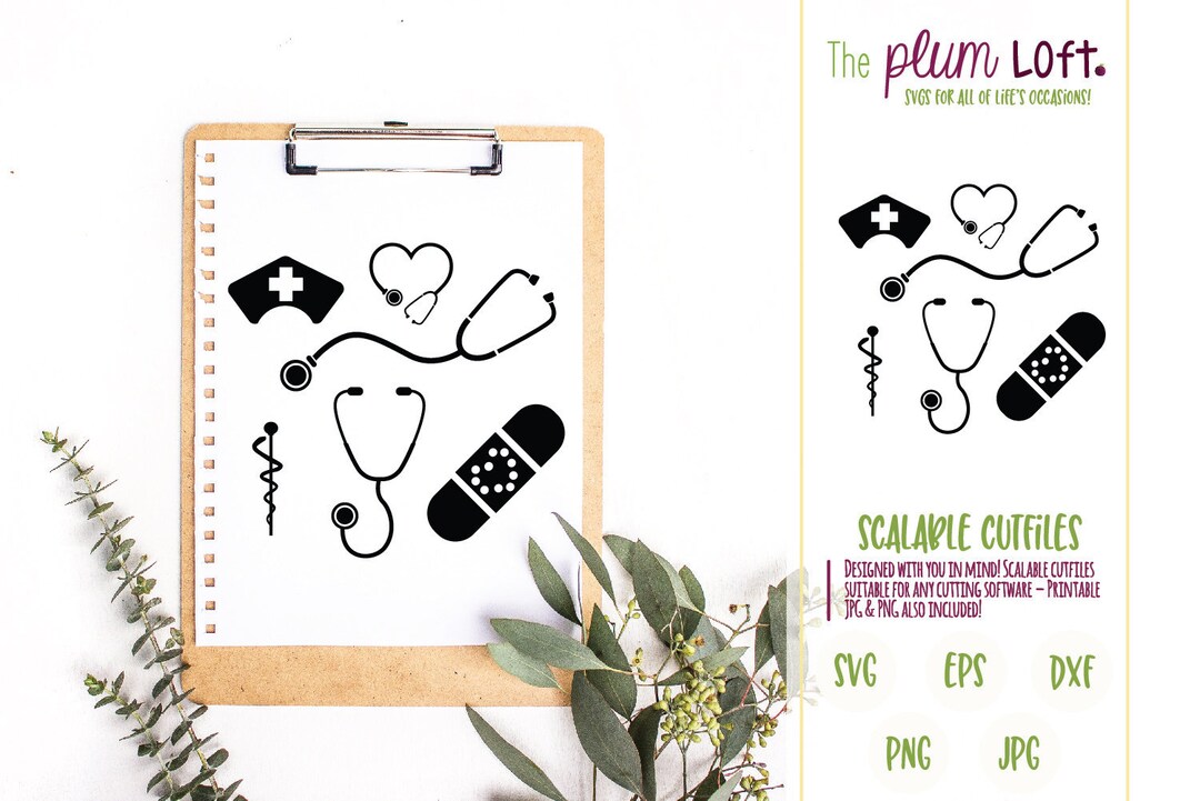 BUNDLE Medical Icons Nurse Cutting Files Nursing SVG Cutting File for ...