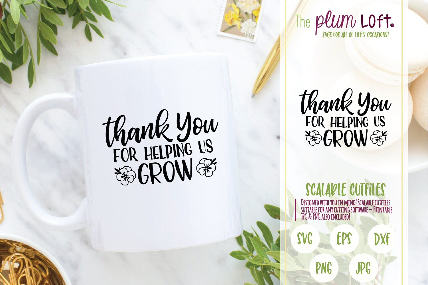 Thank you for helping us grow Thankful Teacher Design SVG | Etsy