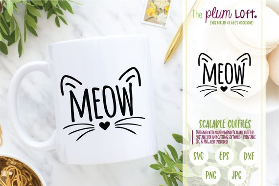 Meow Cat Lover SVG Cutting File for Cutting Machines - Etsy
