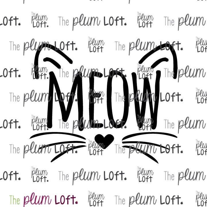 Meow Cat Lover SVG Cutting File for Cutting Machines | Etsy