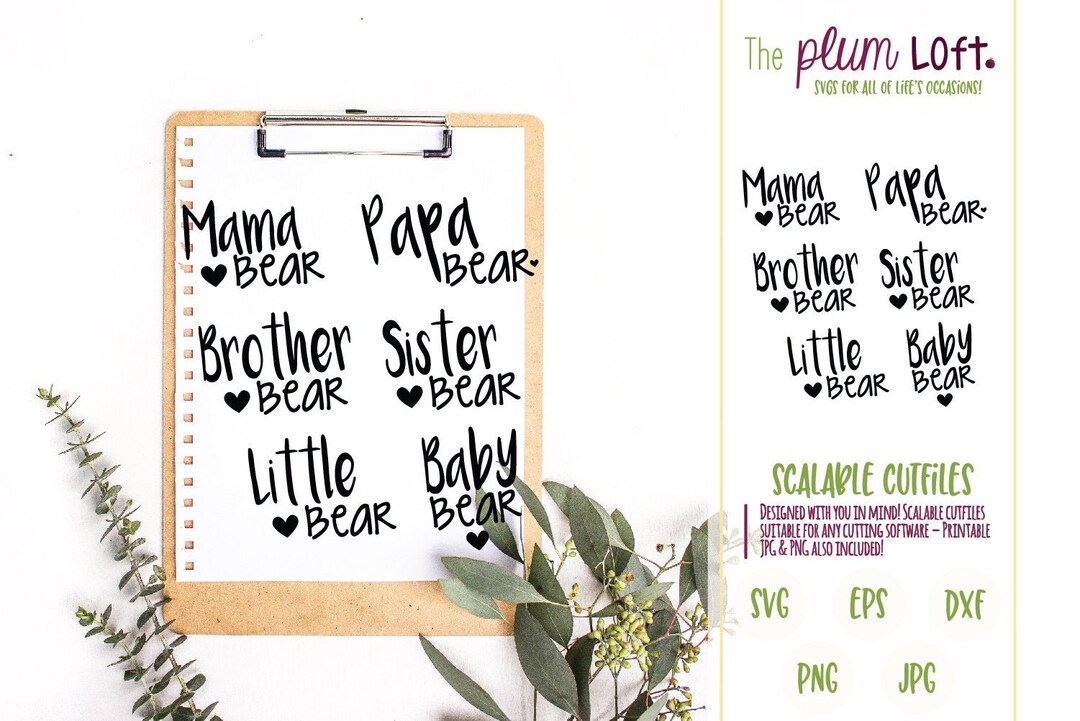 Bear FAMILY SET Mama Bear, Papa Bear, Little Bear, Baby Bear, Sister ...