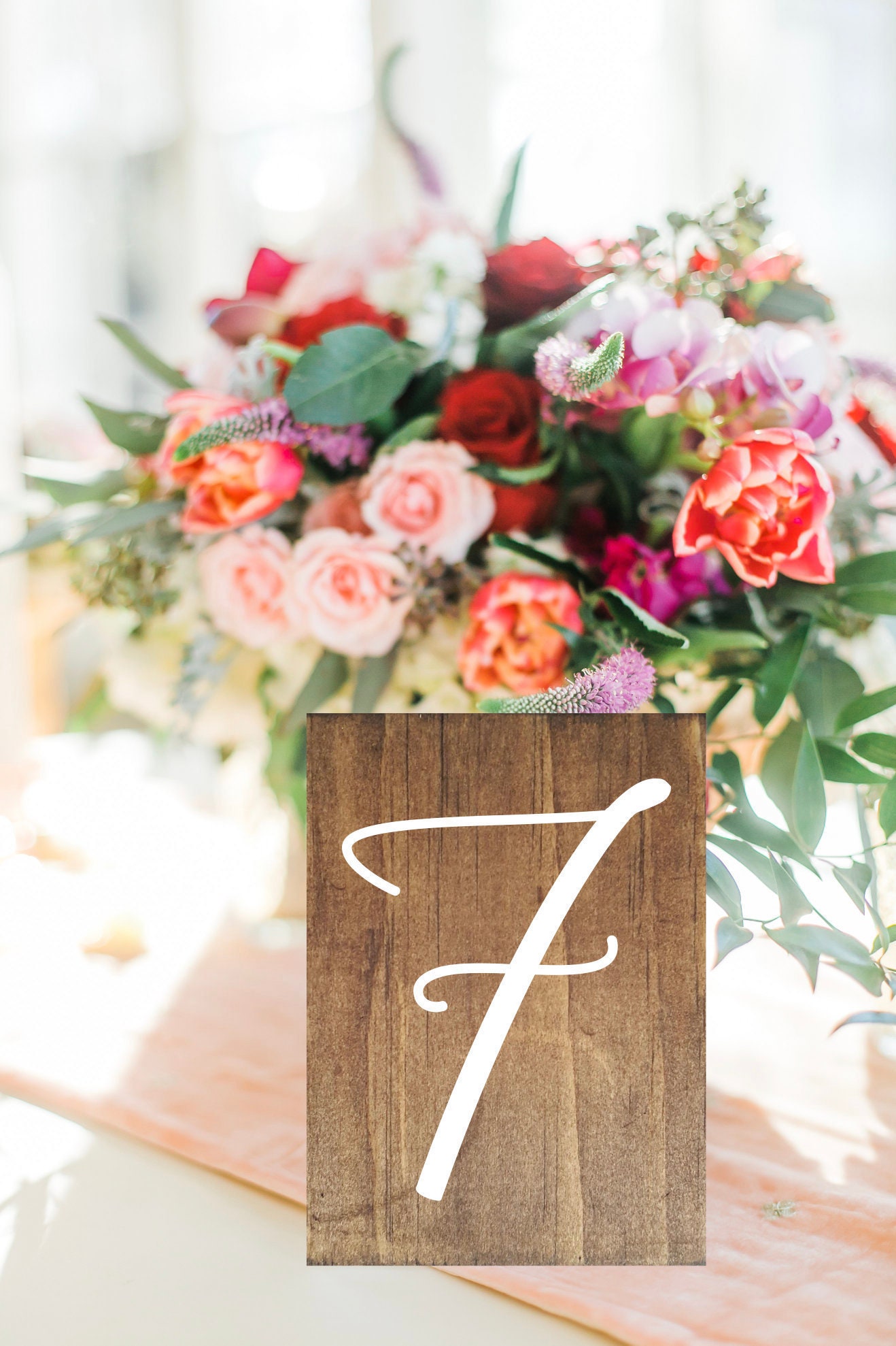Wood Table Numbers Calligraphy Table Numbers Wedding Table Etsy
