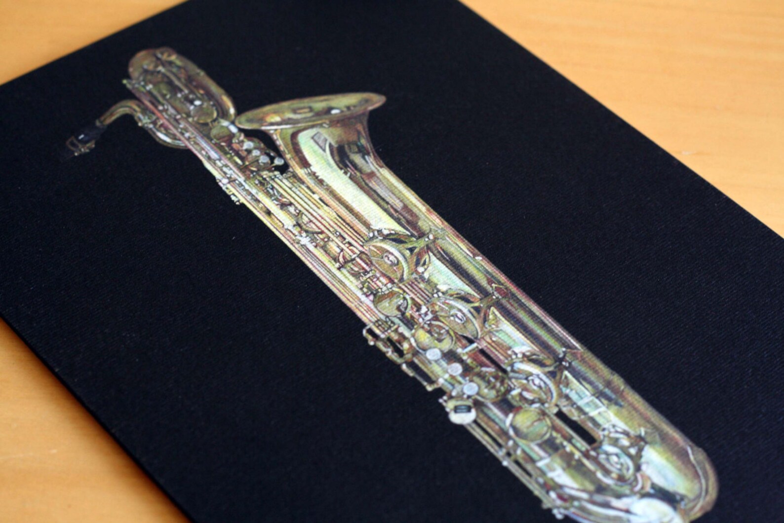 Baritone Saxophone Colour Pencil Drawing Greeting Card, Illustration by ...