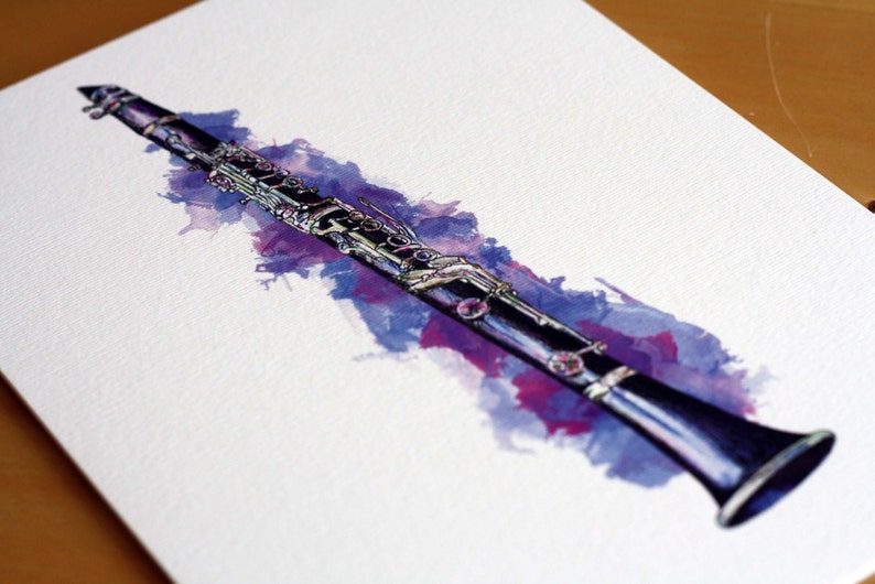Clarinet Greeting Card Pen and Ink Drawing, Illustrated by Steve Barker ...
