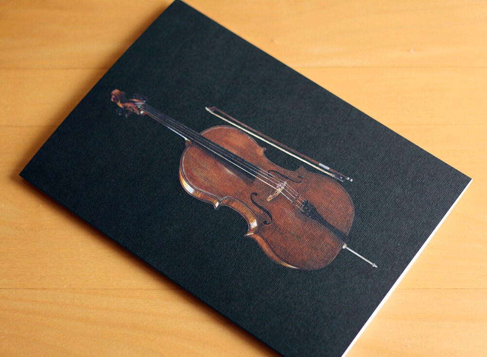 Cello Coloured Pencil Drawing Greeting Card Illustrated by | Etsy