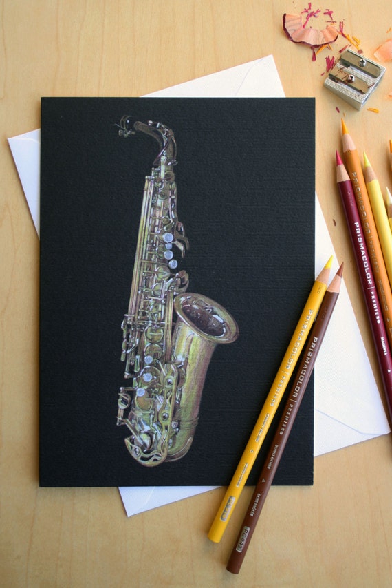 Alto Saxophone Pencil Drawing