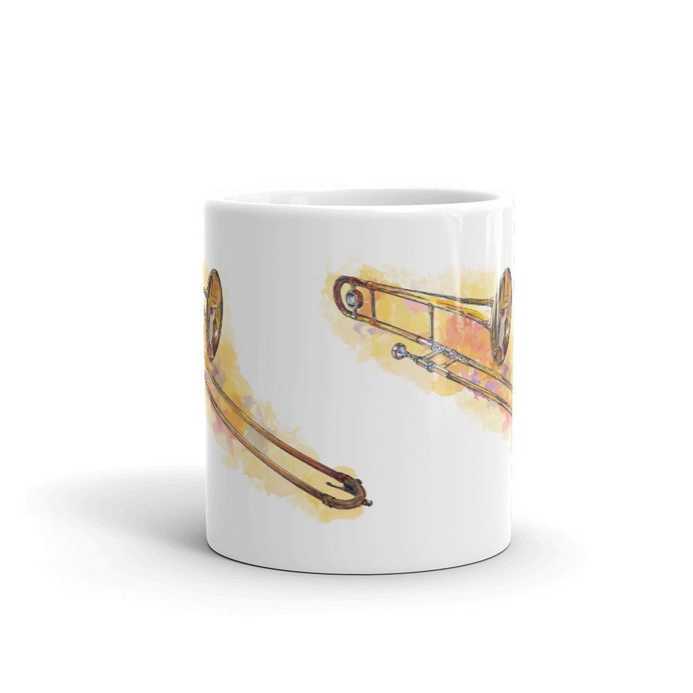 Trombone Pen & Ink Drawing Mug - Etsy UK
