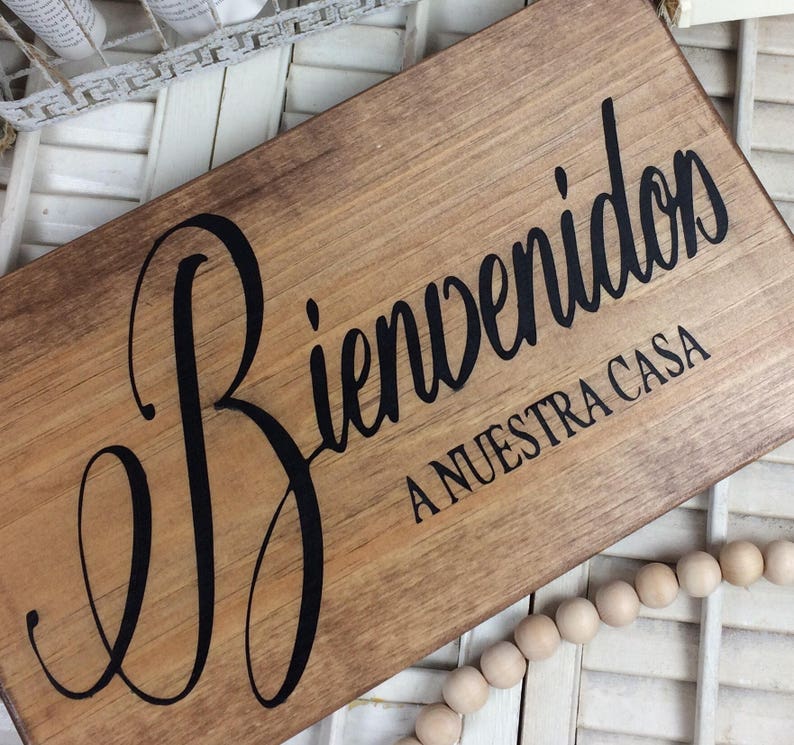 Bienvenidos spanish Welcome sign welcome to our house wood | Etsy