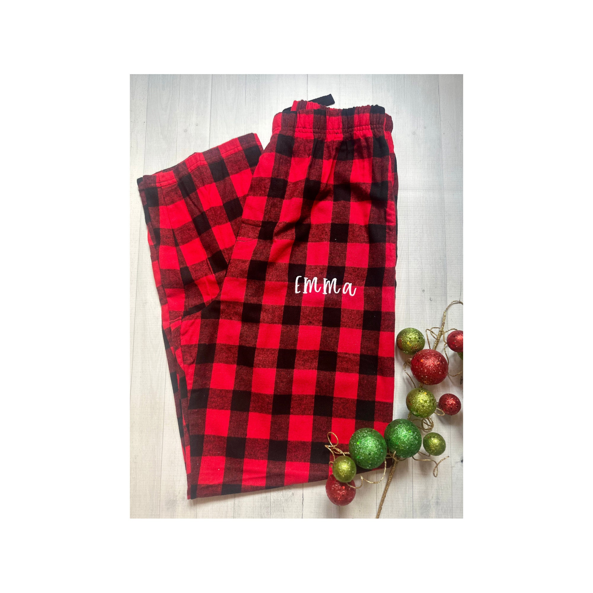 Christmas Pajama Pants / Monogrammed Holiday PJ Pants / Matching Pajama ...