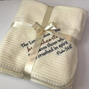 Embroidered Sympathy Blanket / Embroidered Blankets / Christian ...