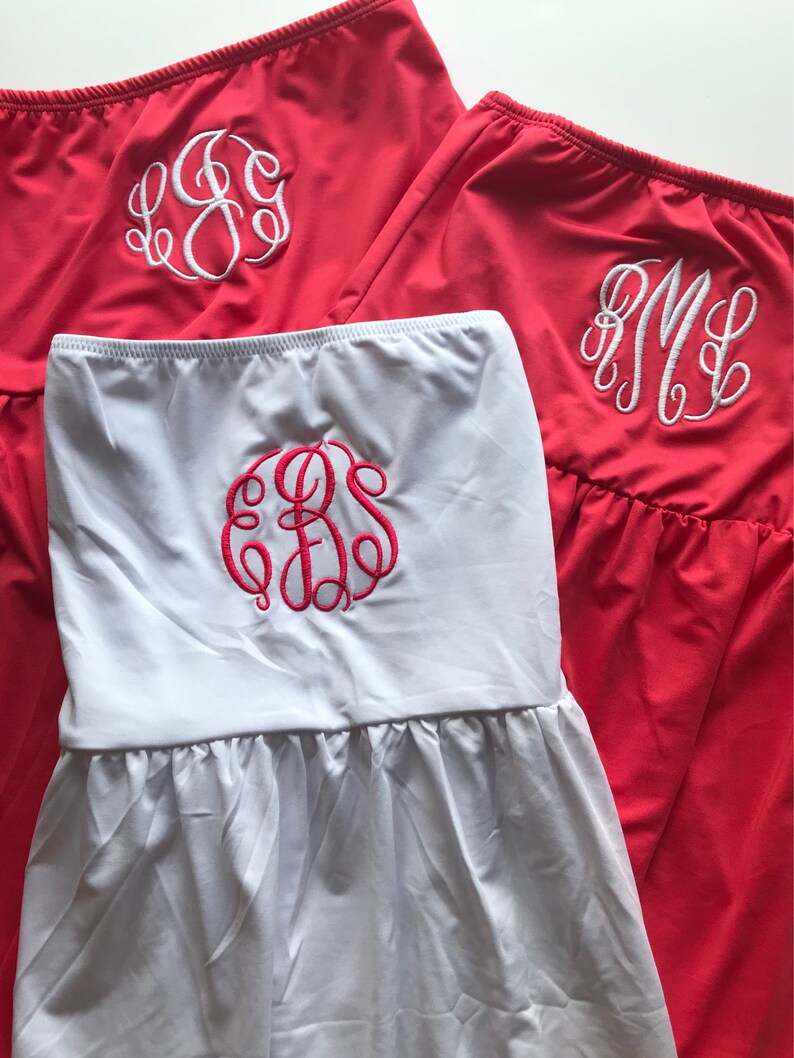 Monogrammed Tube Dress / Monogram Getting Ready Dress / Monogrammed ...