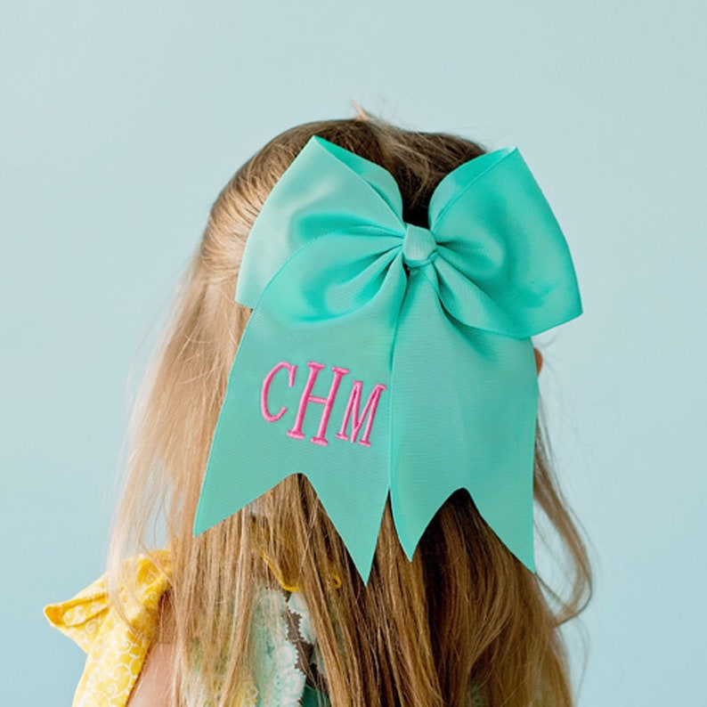 Monogrammed Hair Bows / Cheer Bows / Personalized Hair Bows / - Etsy