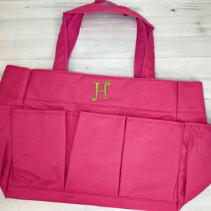 Monogrammed Carry-all Bag / Monogrammed Tote / Craft Bag / Gardening ...