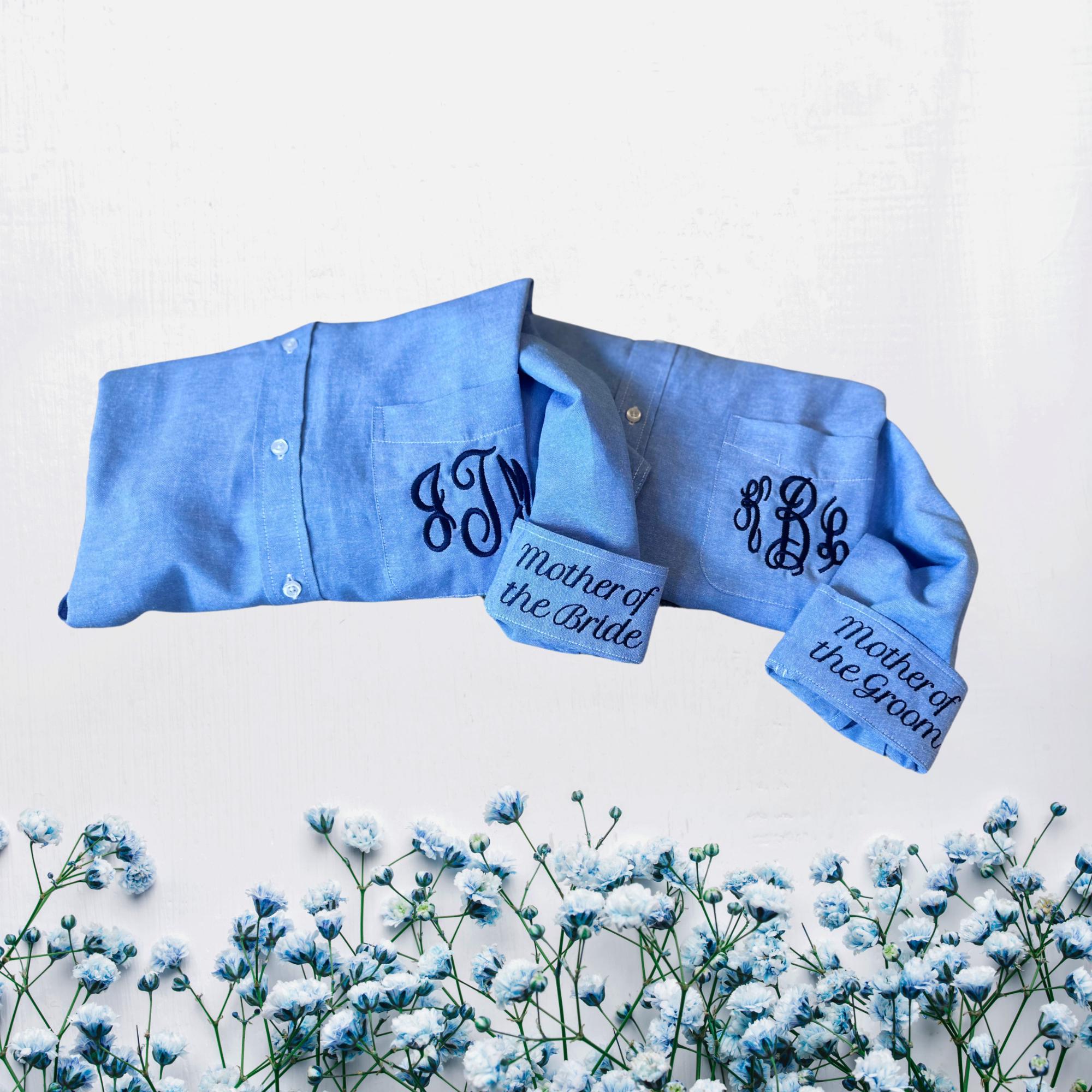 Embroidered Bridal Party Shirts / Monogrammed Getting Ready Shirts ...