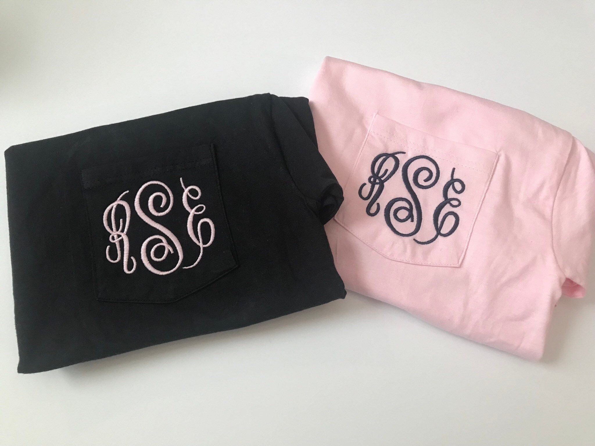 Monogrammed Pocket Tee / Monogrammed Pocket T-shirt / Monogrammed Short ...