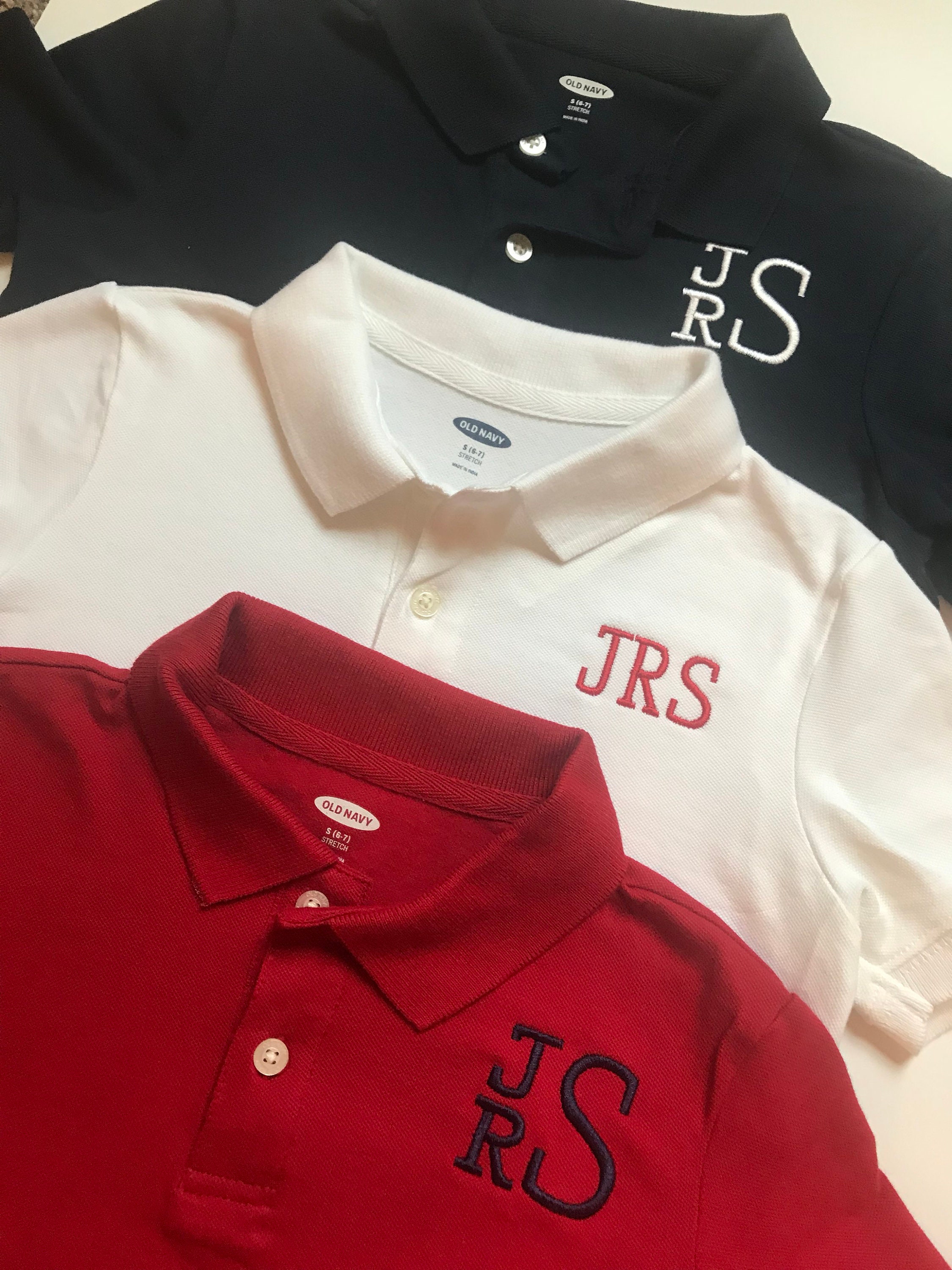 Monogrammed Boys' School Uniform Polo / Personalized - Etsy
