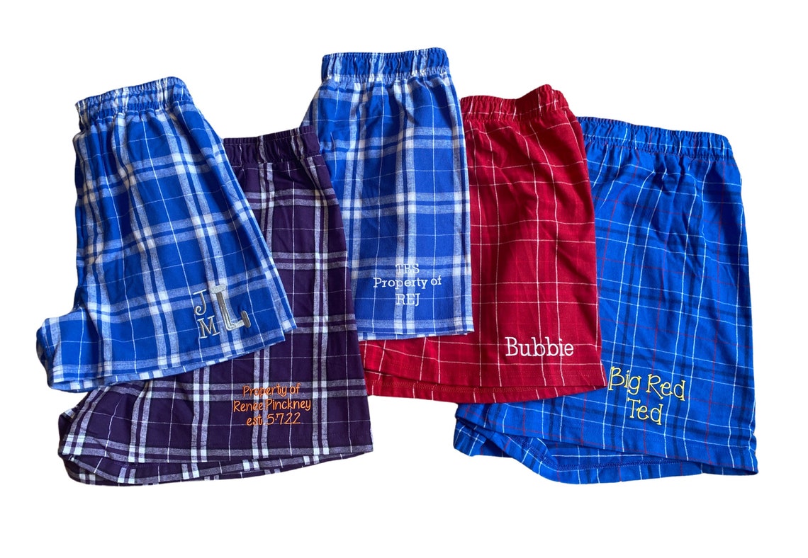 Custom Men's Boxers / Monogrammed Boxer Shorts / Embroidered Boxer ...