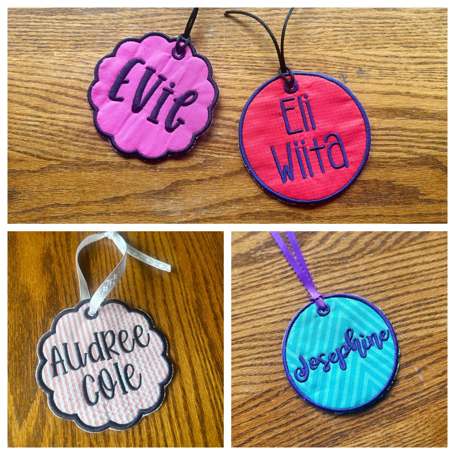 Back to School Bag Tags / Personalized Bag Tags / Monogrammed Fabric ...