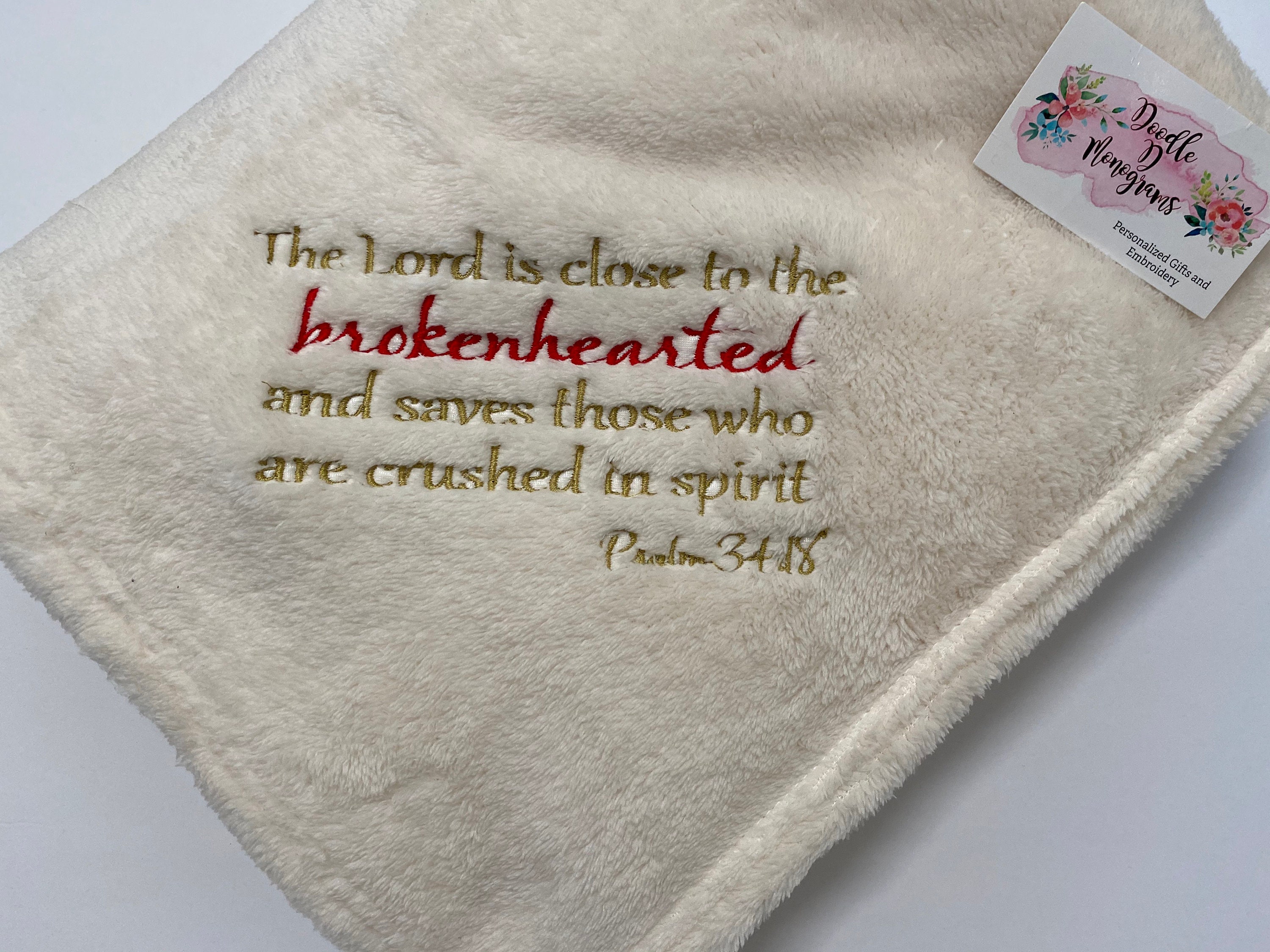 Embroidered Sympathy Blanket / Embroidered Blankets / - Etsy