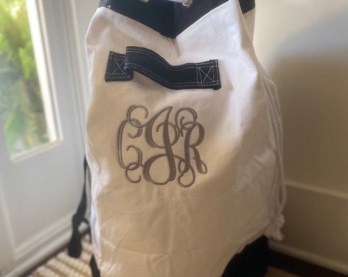 Monogrammed Laundry Bag / Canvas Laundry Bag / Laundry Sack ...