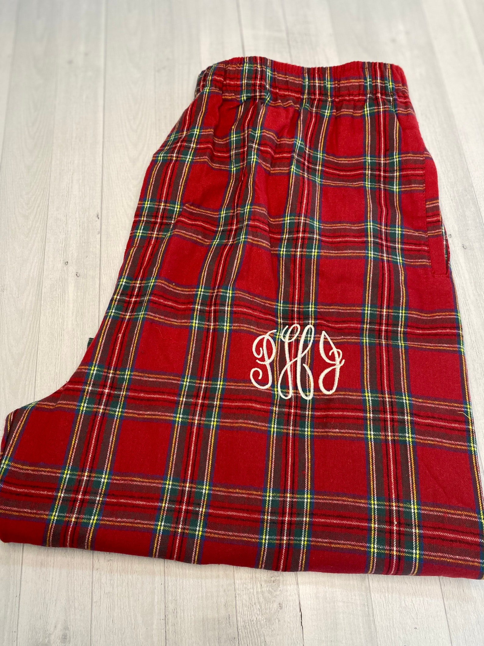 Personalized Pajama Pants / Monogrammed Plaid Pajama Pants / | Etsy