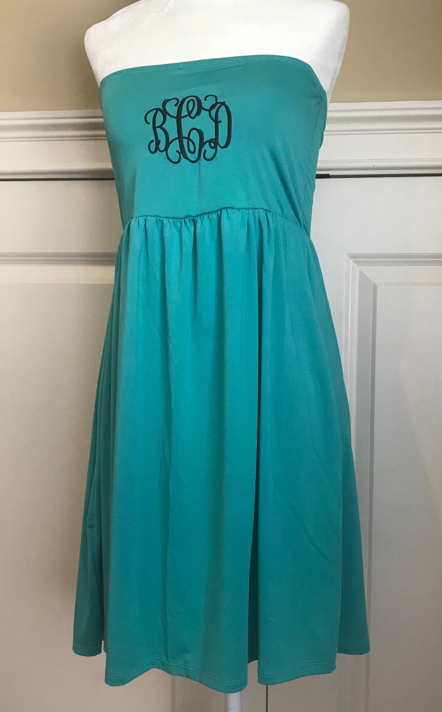 Monogrammed Tube Dress / Monogram Getting Ready Dress / Monogrammed ...