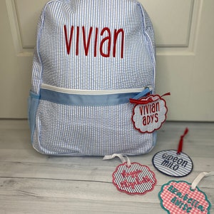 Back to School Bag Tags / Personalized Bag Tags / Monogrammed Fabric ...