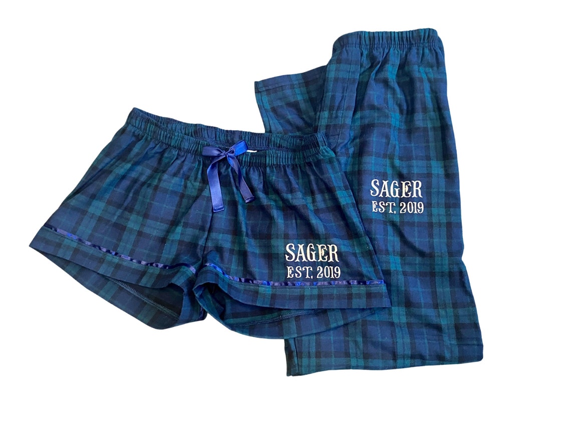 Personalized Couple's Pajamas / Matching PJ Set / Mr. and Mrs. Pajamas ...