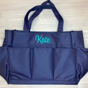 Monogrammed Carry-all Bag / Monogrammed Tote / Craft Bag / Gardening ...