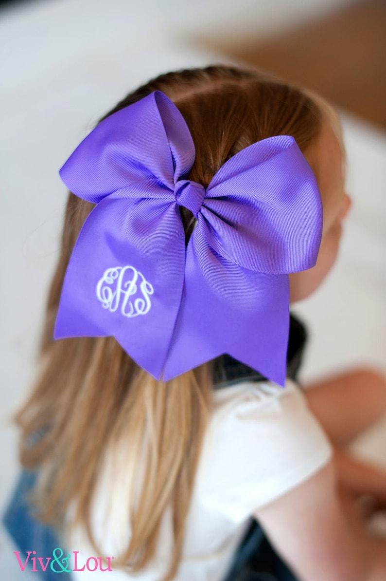 Monogrammed Hair Bows / Cheer Bows / Personalized Hair Bows / - Etsy