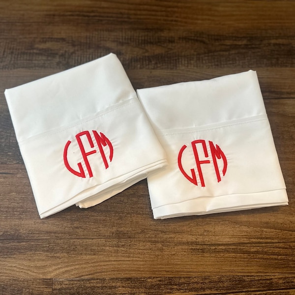 Monogram Pillowcases - Etsy