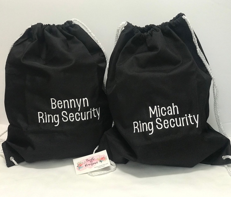 Ring Security Bag / Ring Bearer Gift / Embroidered Ring Bearer Bag ...
