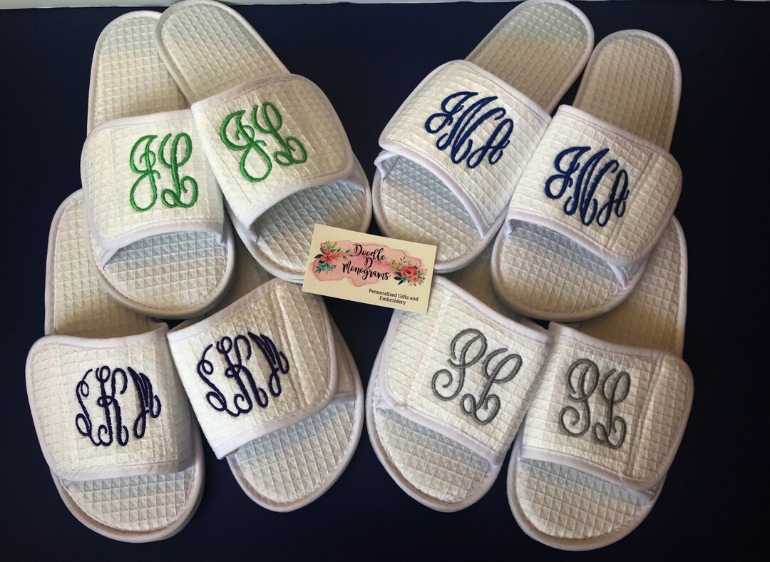 Monogrammed Slippers / Custom Slippers / Personalized Bridesmaid Gifts ...