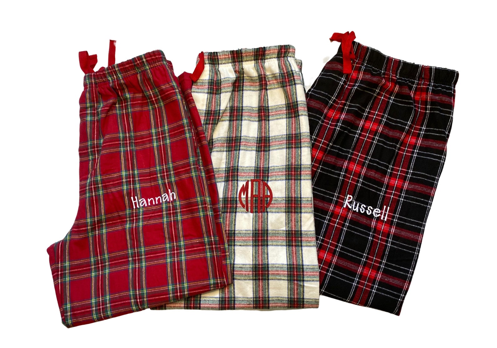 Personalized Pajama Pants / Monogrammed Plaid Pajama Pants / - Etsy