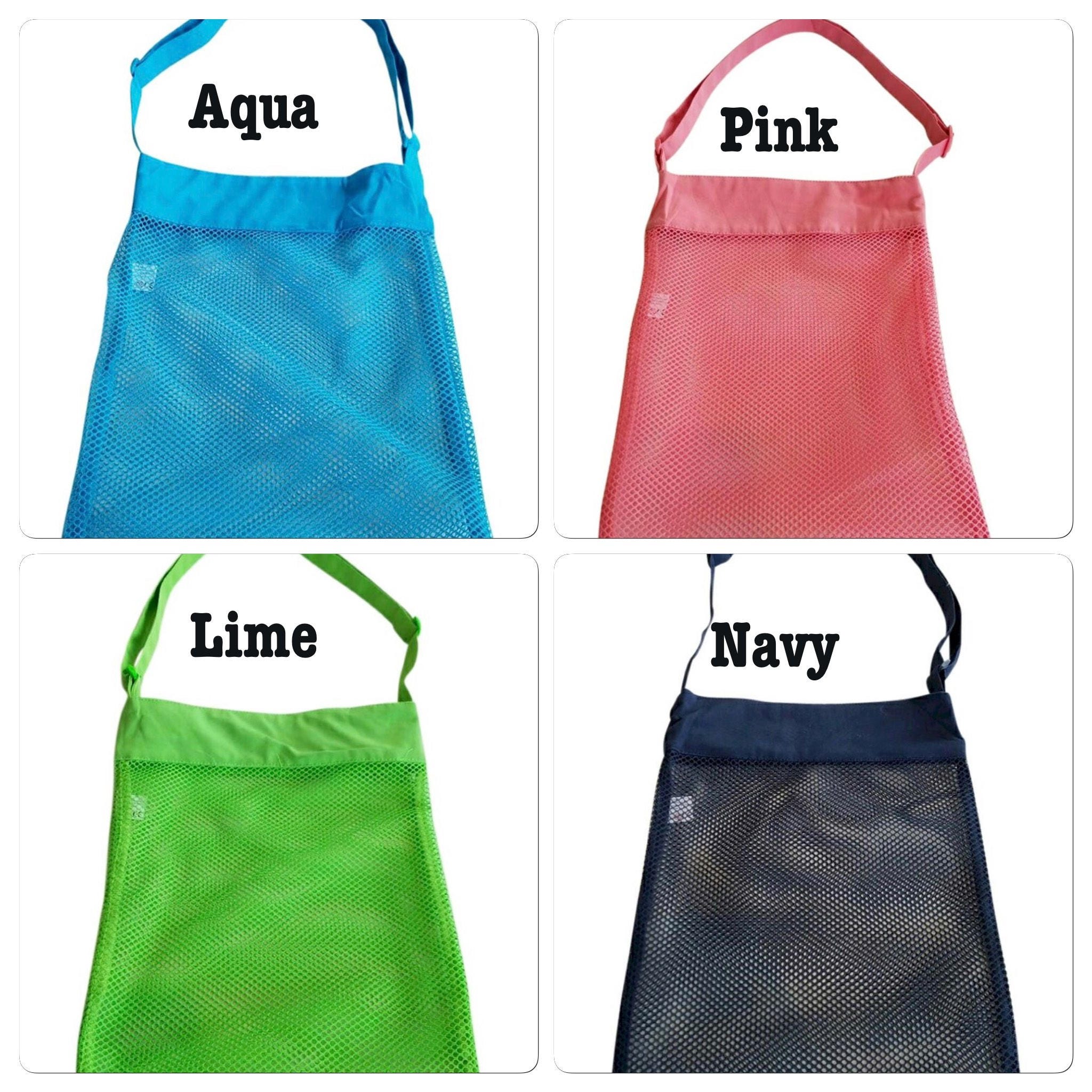 Large shell bag / Monogrammed Sea Shell Tote / Mesh Shell Tote | Etsy