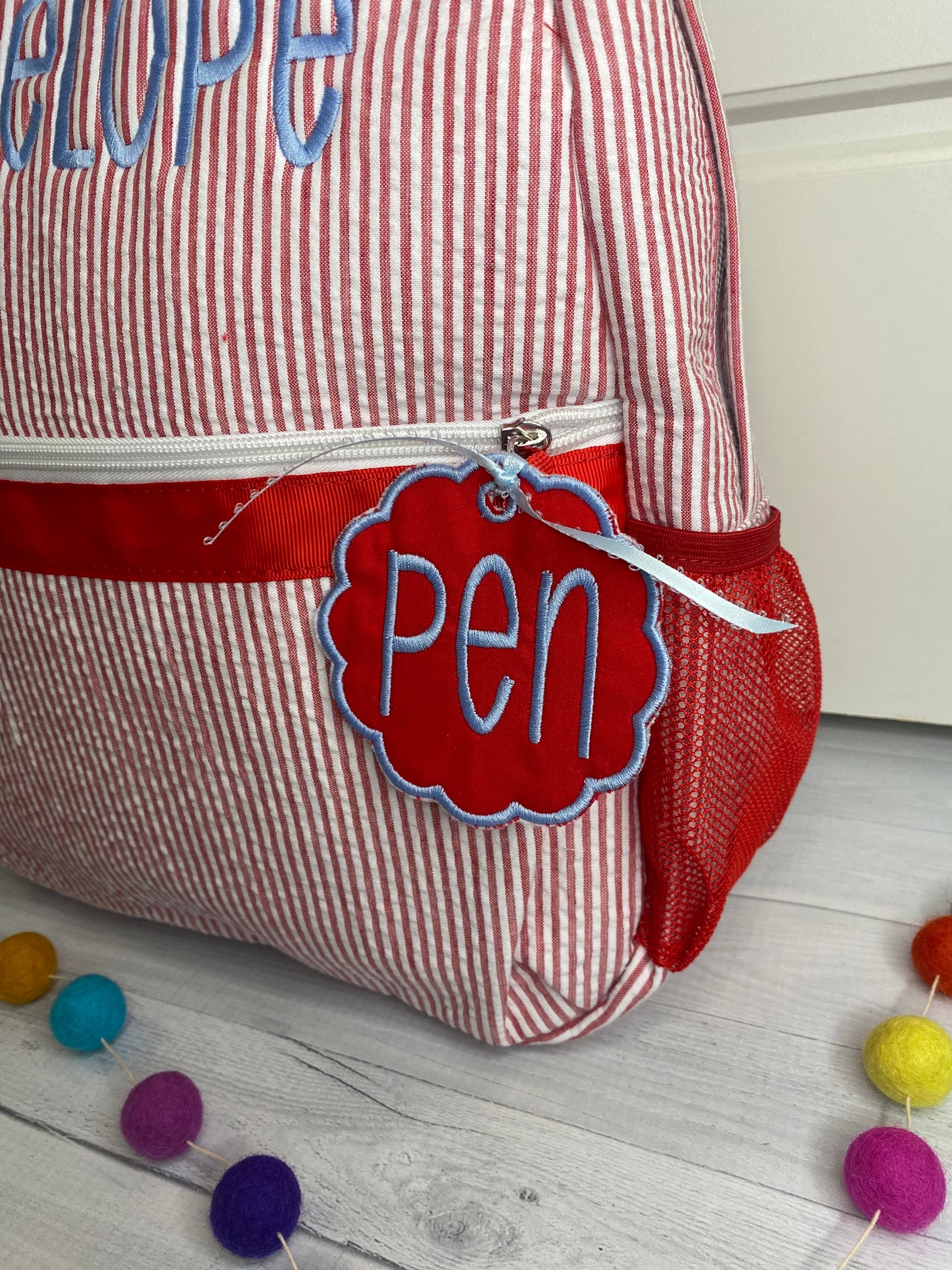 Back to School Bag Tags / Personalized Bag Tags / Monogrammed Fabric ...
