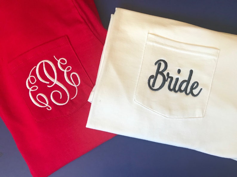 Monogrammed Pocket Tees / Monogrammed Pocket T-shirt / Monogrammed ...