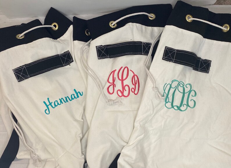 Monogrammed Laundry Bag / Canvas Laundry Bag / Laundry Sack / | Etsy