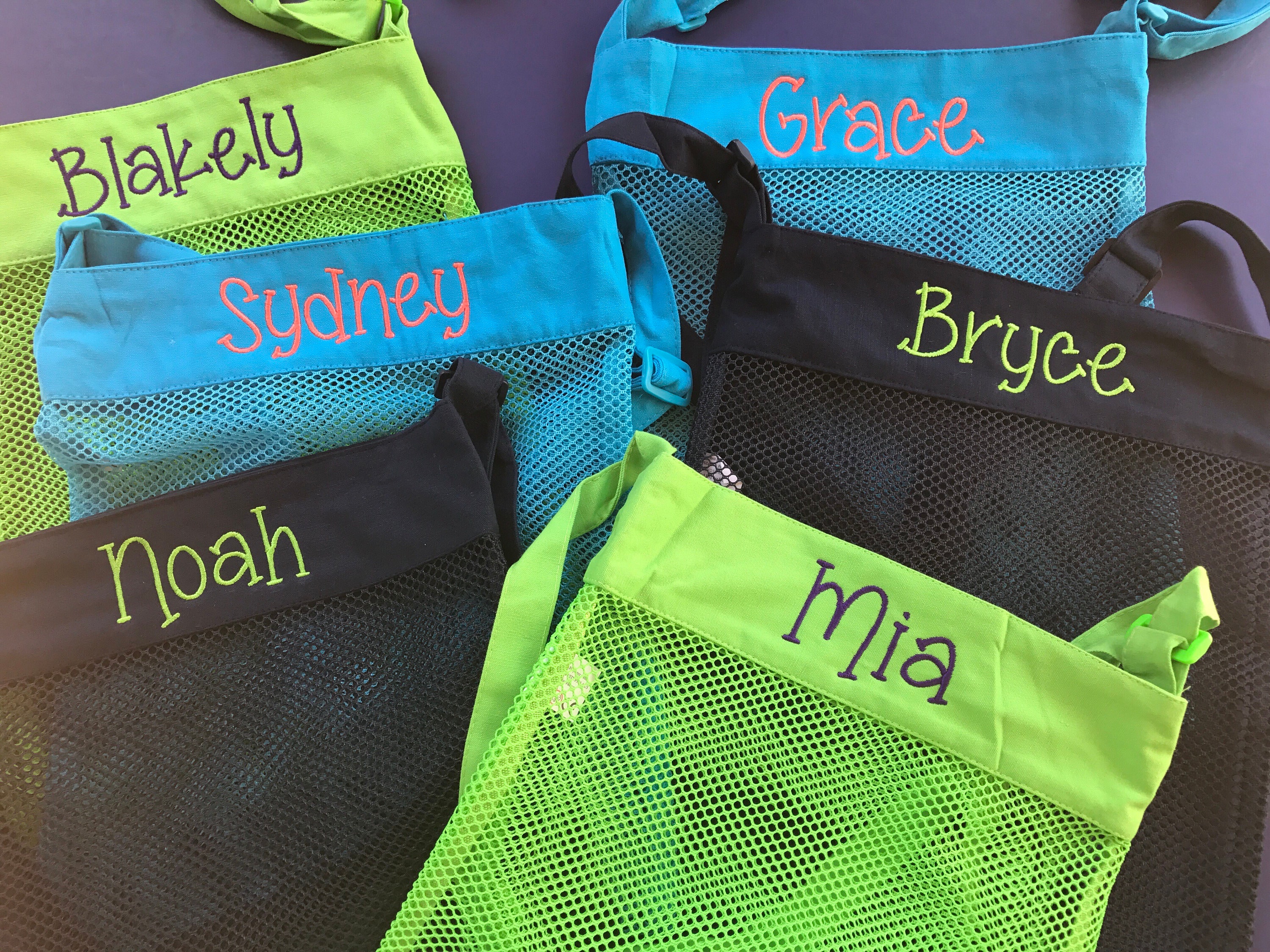 Large shell bag / Monogrammed Sea Shell Tote / Mesh Shell Tote | Etsy