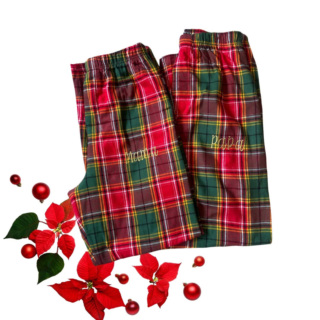 Monogrammed PJ Pants / Family Christmas Pajamas / Holiday Pj's / Red ...