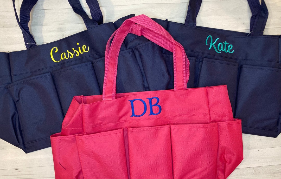 Monogrammed Carry-all Bag / Monogrammed Tote / Craft Bag / Gardening ...