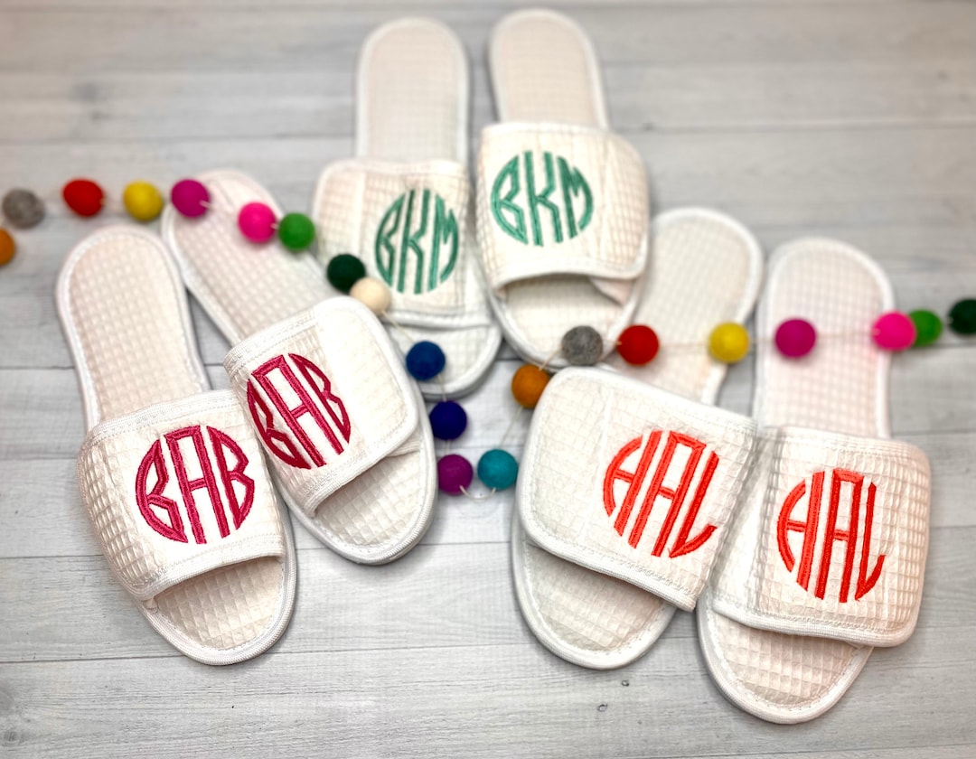 Monogrammed Slippers / Personalized Slippers / Custom Waffle Slippers ...