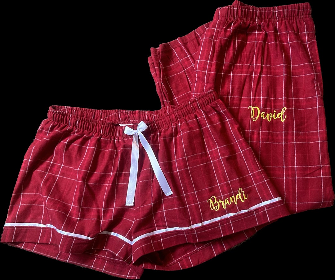 Personalized Couple's Pajamas / His and Hers Matching PJ Set / Mr. and ...