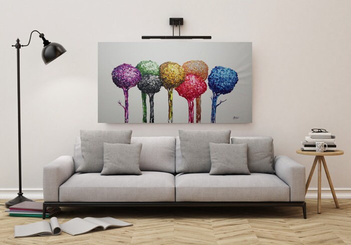 Tulip Trees,original Painting on Canvas, Luxury Thick Layers Tree of ...