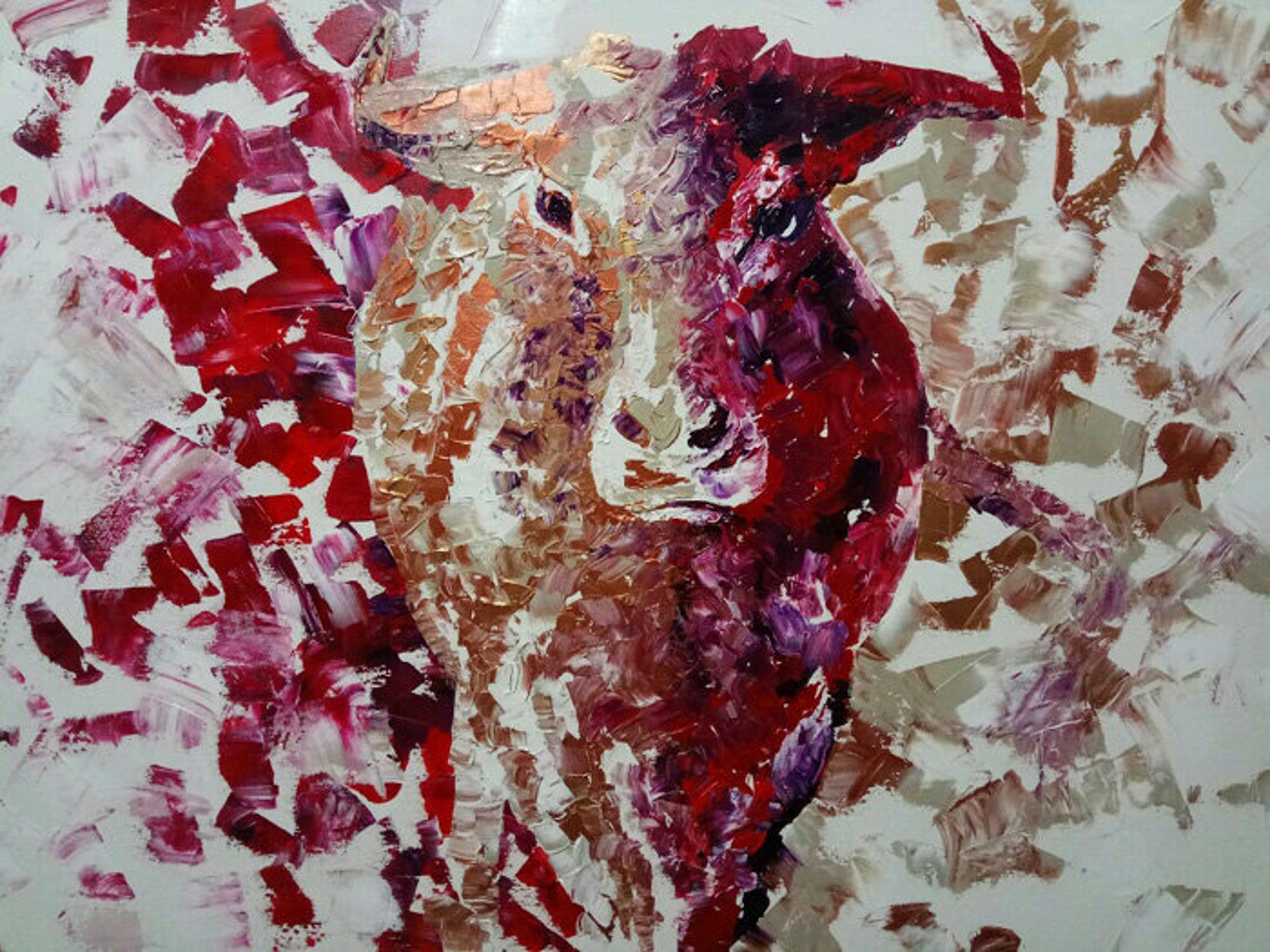 Red Bull Paintinglarge ABSTRACT PAINTING Painting - Etsy