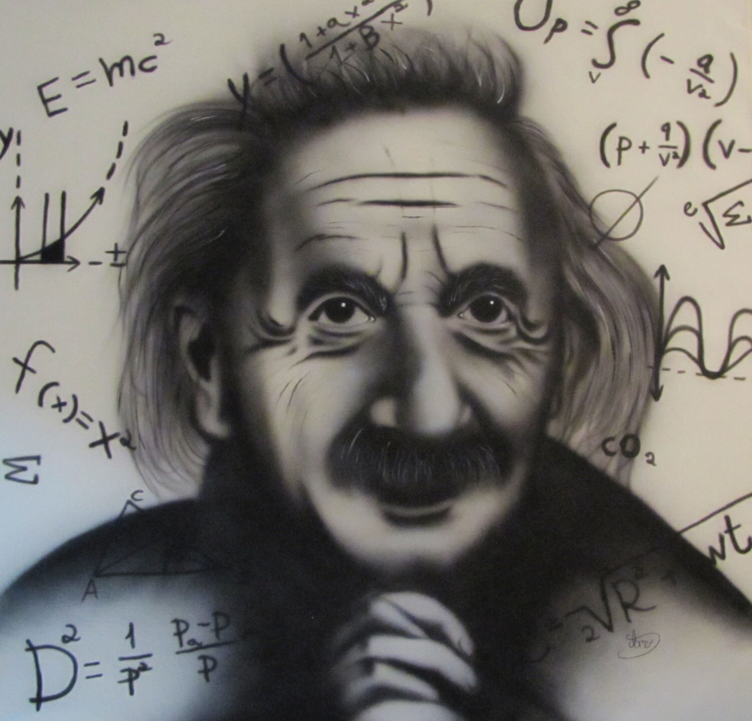 Albert Einstein Painting on Canvas Original Handmade by Tomer - Etsy